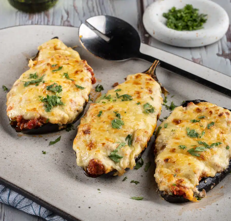 Papoutsakia (Greek Stuffed Eggplants) - Chef's Pencil